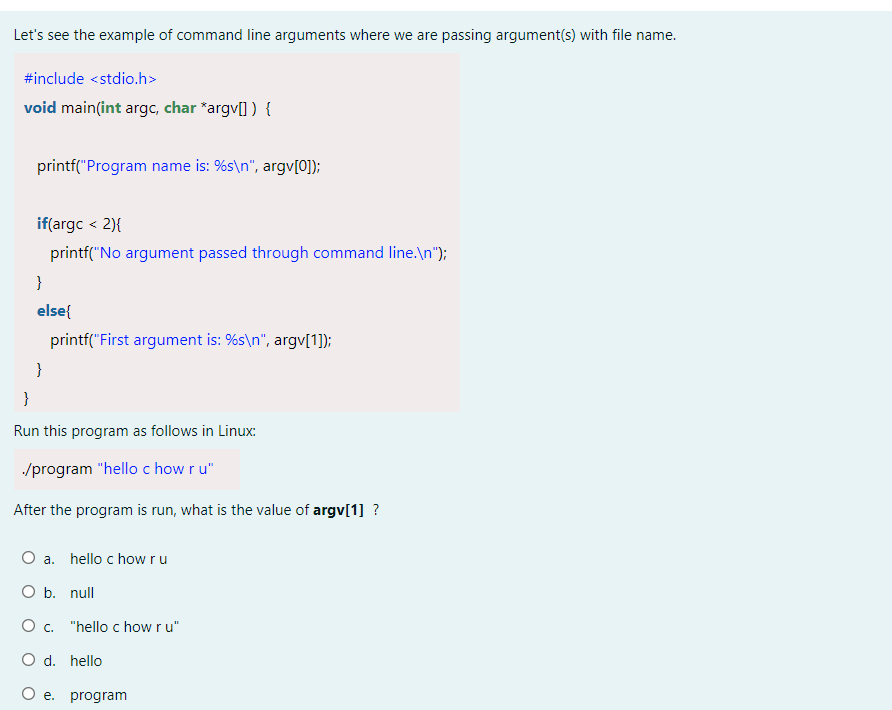 Solved Consider the C program below, and tell us what is it | Chegg.com