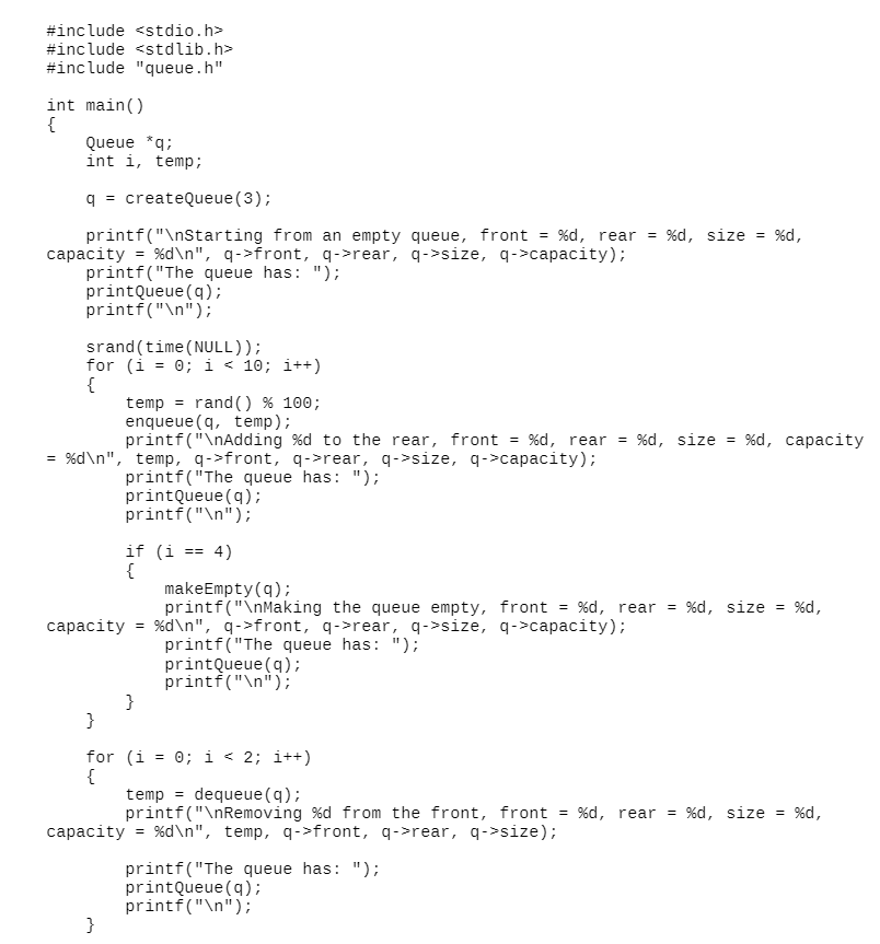 Solved Programming Project 3: Circular Queue Programming | Chegg.com
