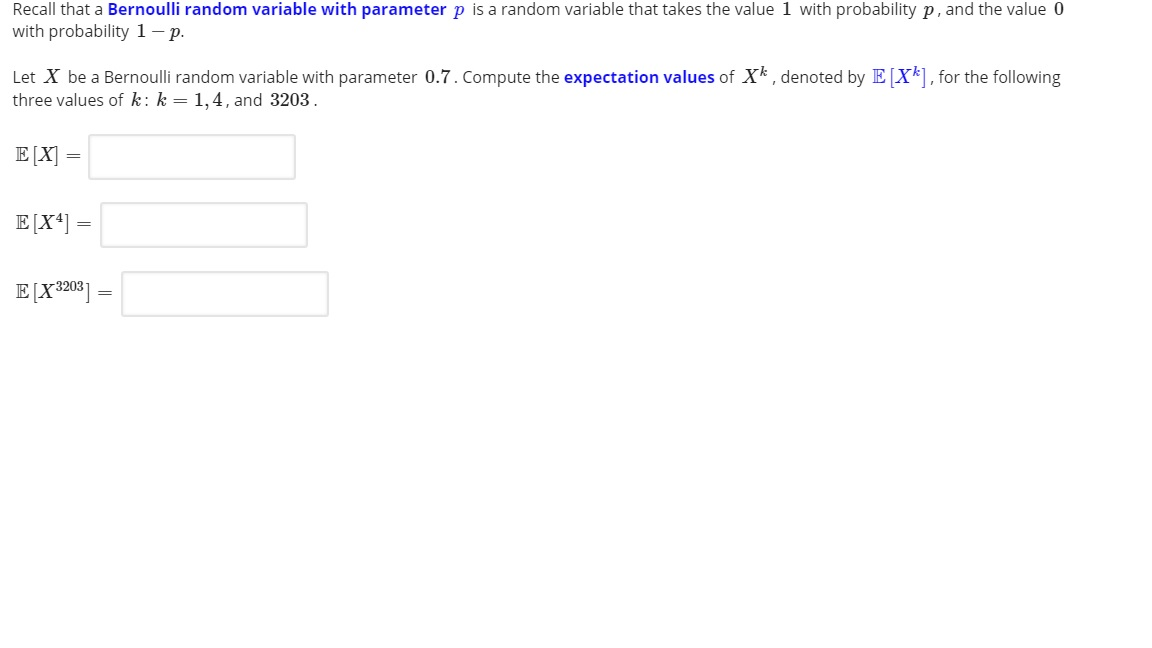 Solved Recall that a Bernoulli random variable with | Chegg.com Solved Recall that a Bernoulli random variable with | Chegg.com