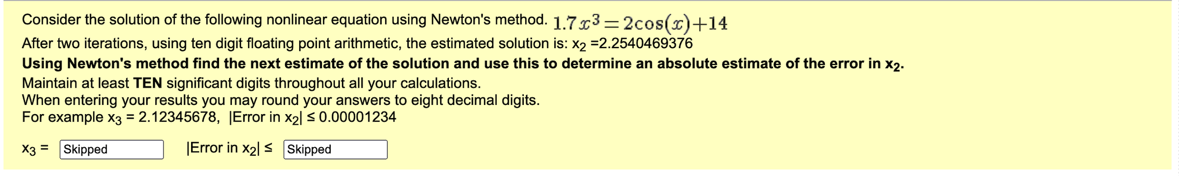 Solved Consider the solution of the following nonlinear | Chegg.com