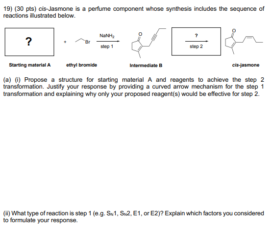 Solved ( 30 ﻿pts) ﻿cis-Jasmone is a perfume component whose | Chegg.com