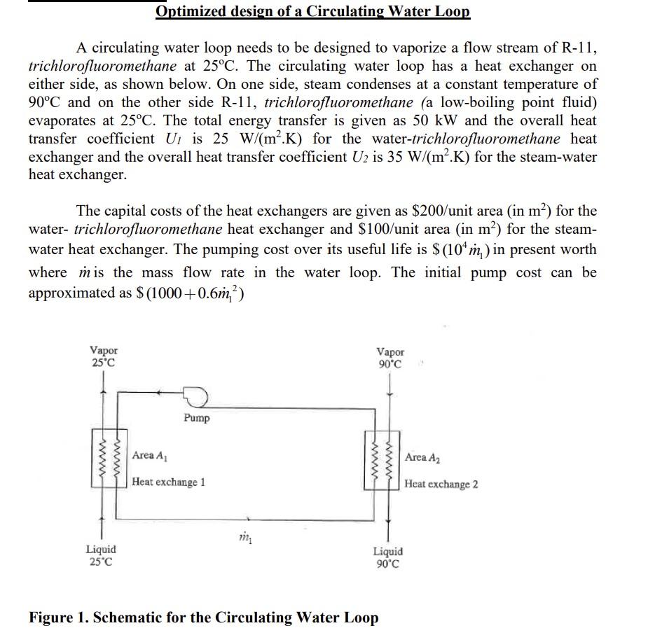 Solved A circulating water loop needs to be designed to | Chegg.com