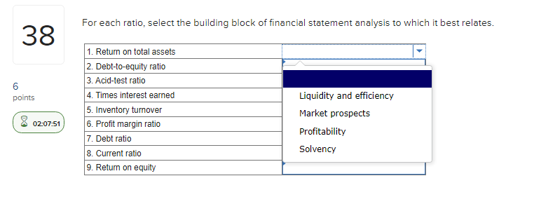 Solved For each ratio, select the building block of | Chegg.com
