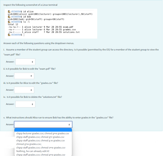 Solved Inspect the following screenshot of a Linux terminal | Chegg.com