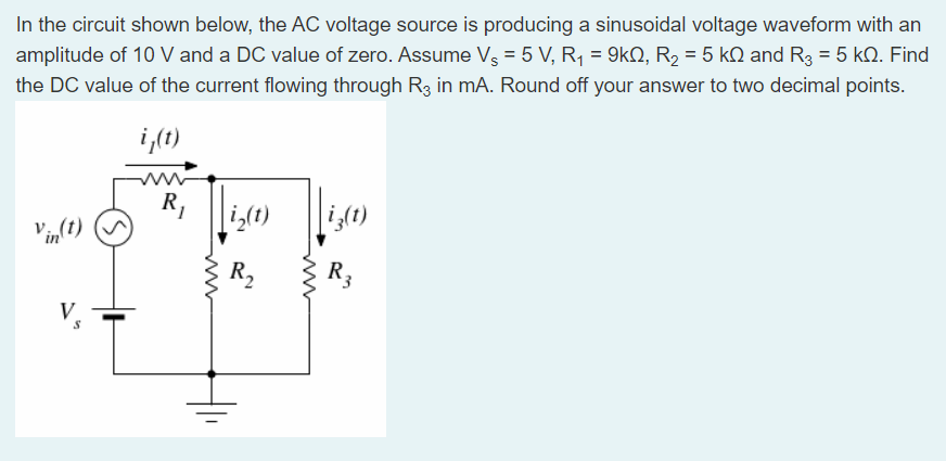 Solved In the circuit shown below, the AC voltage source is | Chegg.com