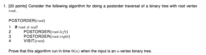 Solved 1. [20 points] Consider the following algorithm for | Chegg.com