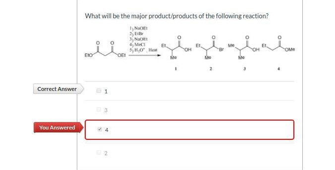 Solved What will be the major product/products of the | Chegg.com