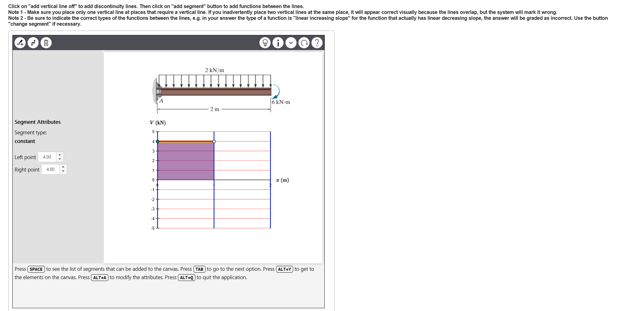 Solved Add discontinuity lines and select segments to add to | Chegg.com