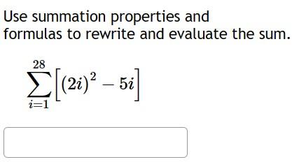 Solved Use summation properties and formulas to rewrite and | Chegg.com