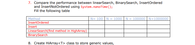 Solved 6. Modify the HighArray class to implement the method | Chegg.com