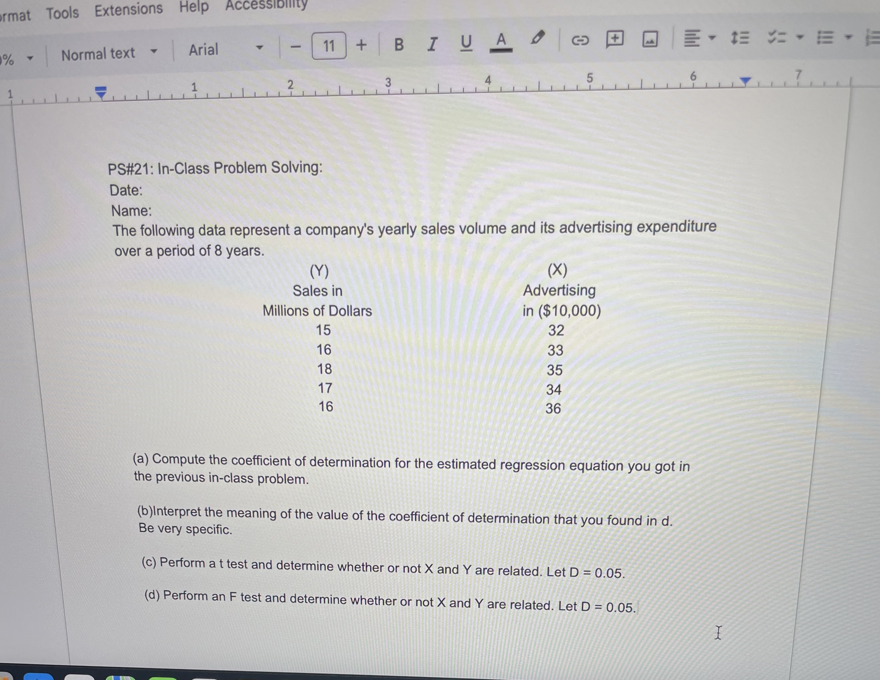 Solved PS\#21: In-Class Problem Solving: Date: Name: The | Chegg.com
