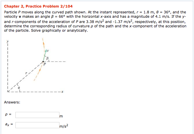 Solved Chapter 2, Practice Problem 2/104 Particle P moves | Chegg.com