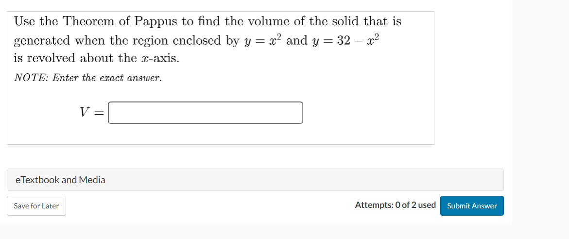Solved Use the Theorem of Pappus to find the volume of the | Chegg.com
