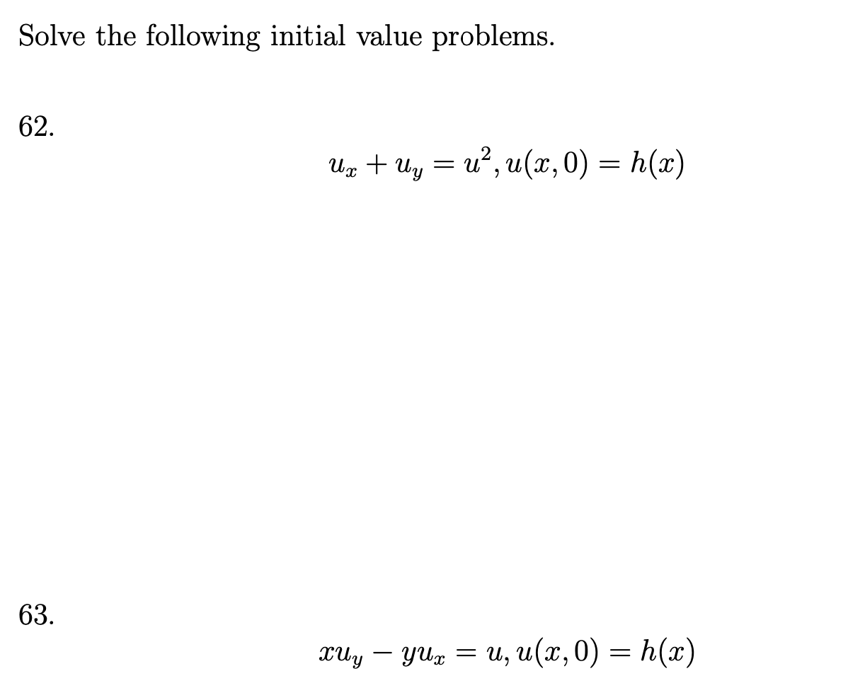 Solved Solve the following initial value problems. 62. | Chegg.com
