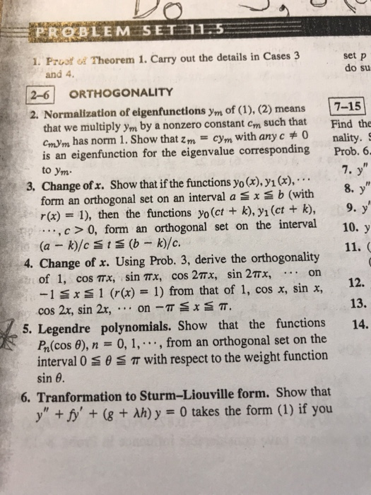 Solved PROBLEM SET 5 1. Pruot o Theorem 1. Carry out the | Chegg.com