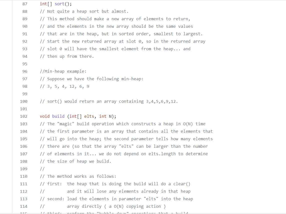 Solved help with MinHeap.java, using the instructions in | Chegg.com
