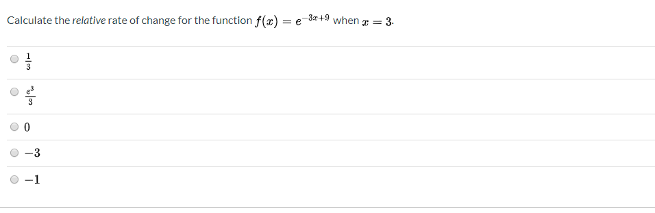 Solved Calculate the relative rate of change for the | Chegg.com