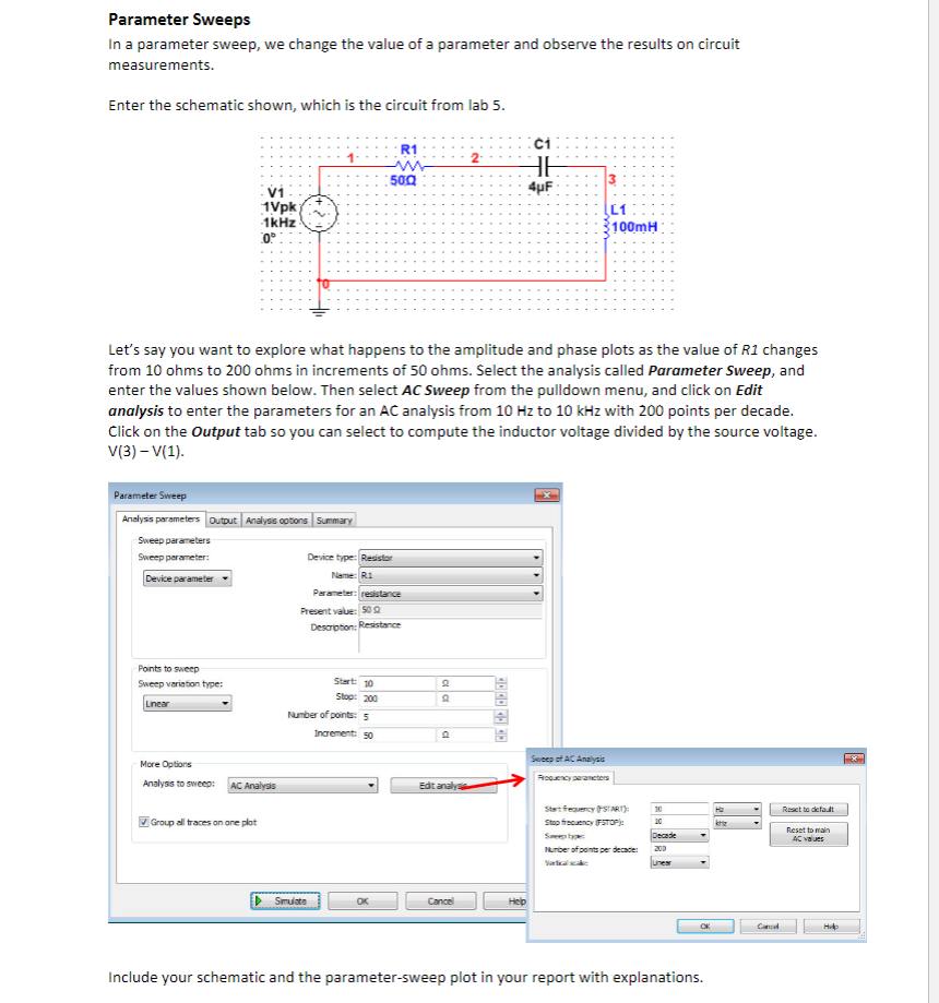 Solved Parameter Sweeps In a parameter sweep, we change the | Chegg.com