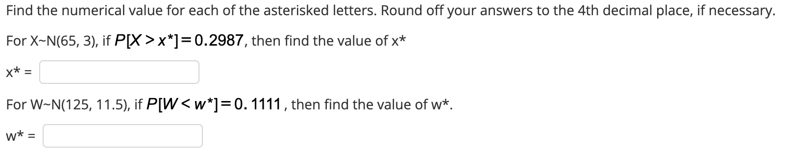 Solved Find the numerical value for each of the asterisked | Chegg.com