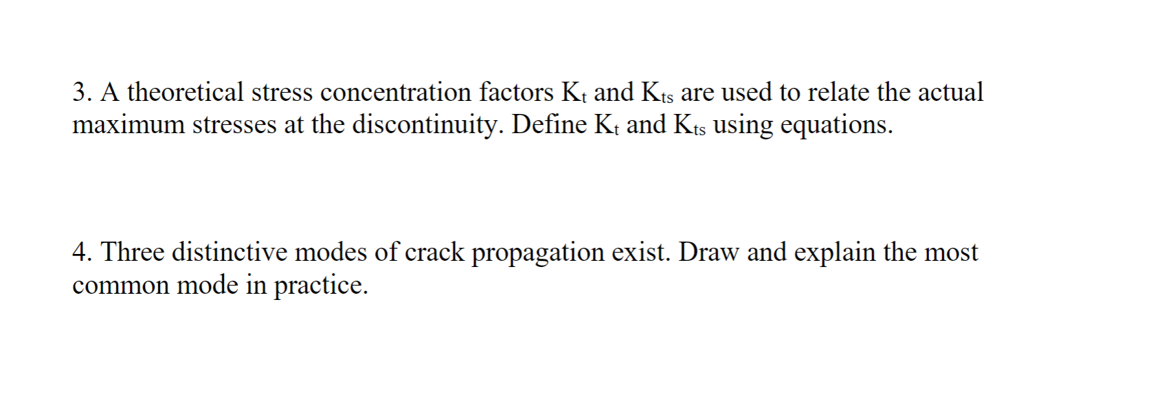 Solved 3. A theoretical stress concentration factors Kt and | Chegg.com