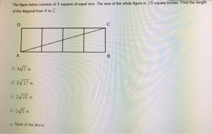 Solved The figure below consists of 4 squares of equal size. | Chegg.com