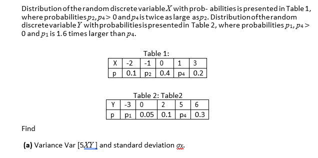 Solved Distribution ofthe random discrete variable X with | Chegg.com