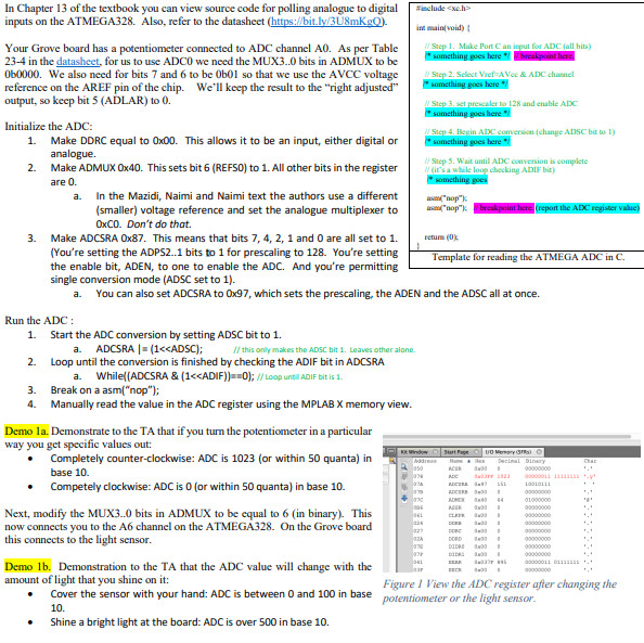 single conversion mode (ADSC set to 1). a. You can | Chegg.com