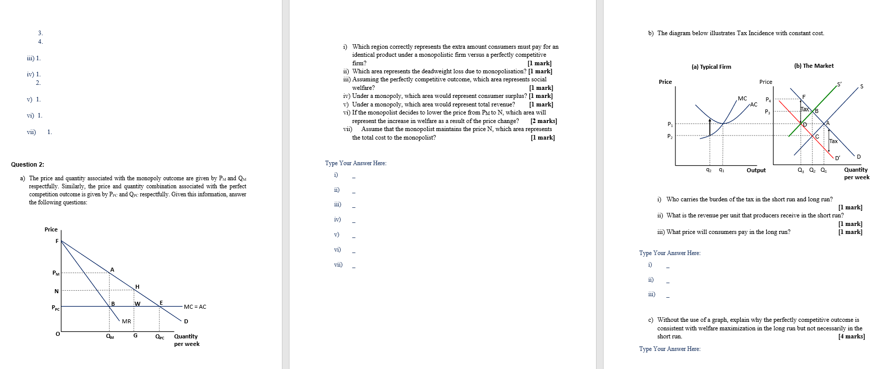 Solved 3. 4. b) The diagram below illustrates Tax Incidence | Chegg.com