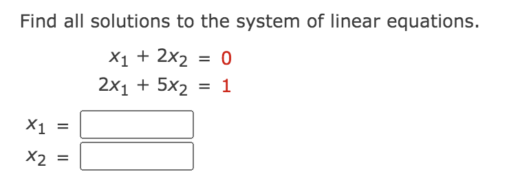 Solved Find all solutions to the system of linear equations. | Chegg.com