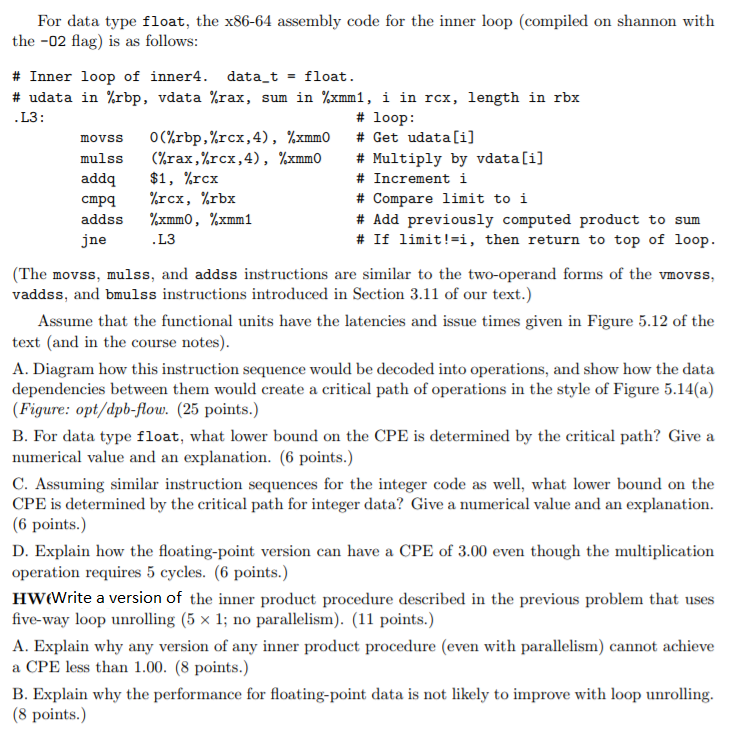 Solved HW6-1 (43 points) Suppose we wish to write a | Chegg.com