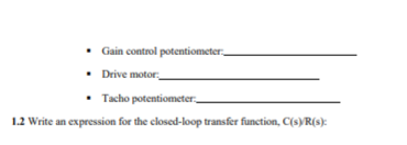 Solved LC9-1 REMOTE POSITION-CONTROL SERVOMECHANISM The | Chegg.com