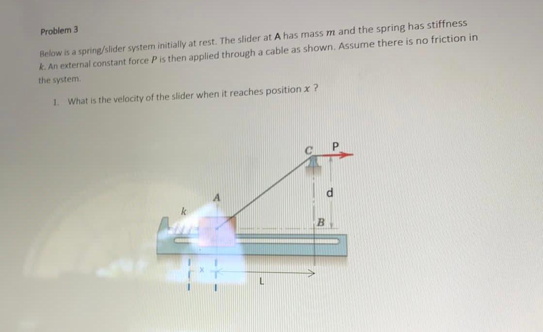 Solved Problem 3 Below is a spring/slider system initially | Chegg.com