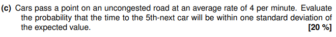 Solved (c) Cars pass a point on an uncongested road at an | Chegg.com