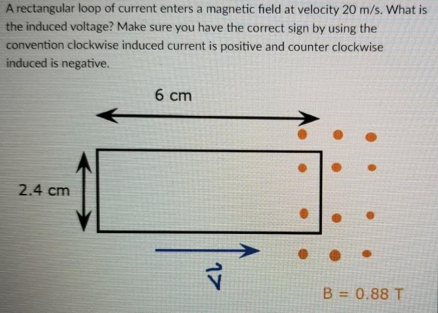 Solved A rectangular loop of current enters a magnetic field | Chegg.com