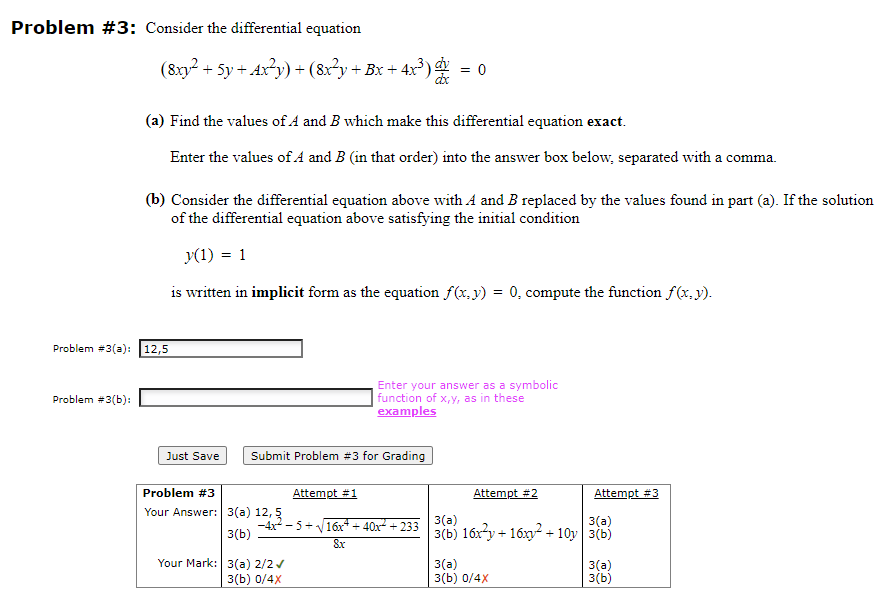 Solved Problem \#3: Consider the differential equation | Chegg.com