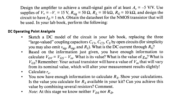Solved PART 1: DESIGN AND SIMULATION Consider the circuit | Chegg.com
