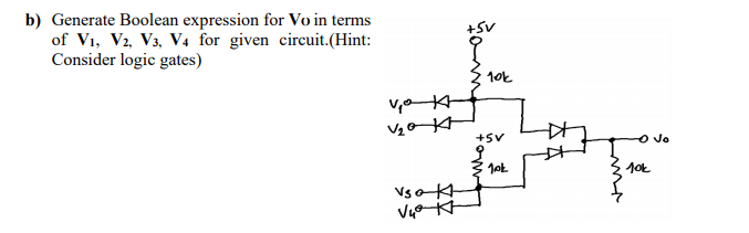 Solved +SV b) Generate Boolean expression for Vo in terms of | Chegg.com