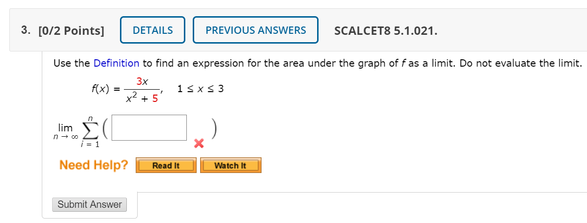 Solved 3. [0/2 Points] DETAILS PREVIOUS ANSWERS SCALCET8 | Chegg.com