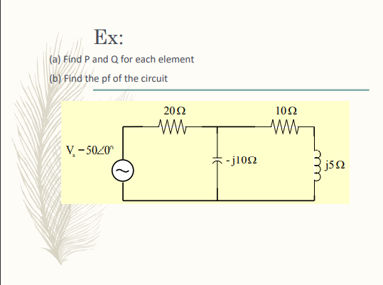 Solved Ex: (a) Find P and Q for each element (b) Find the pf | Chegg.com