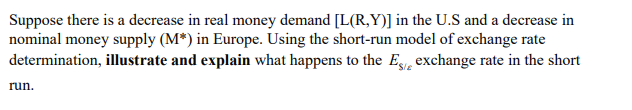Solved Suppose there is a decrease in real money demand | Chegg.com