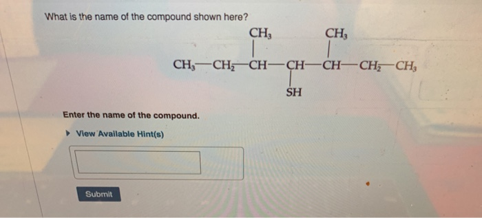 Solved What is the name of the compound shown here? C3H C3H | Chegg.com