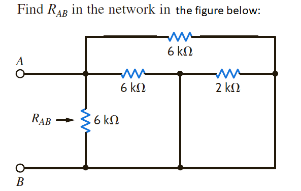 Solved Find Rab in the network in the figure below: 6 kΩ A 6 | Chegg.com