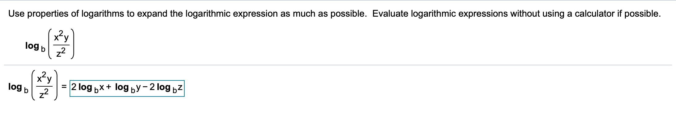 Solved Use properties of logarithms to expand the | Chegg.com