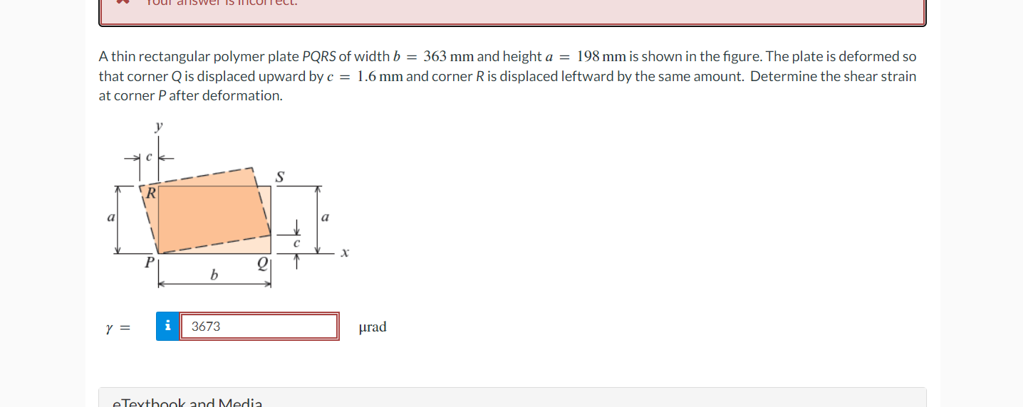 Solved A thin rectangular polymer plate PQRS of width b=363 | Chegg.com