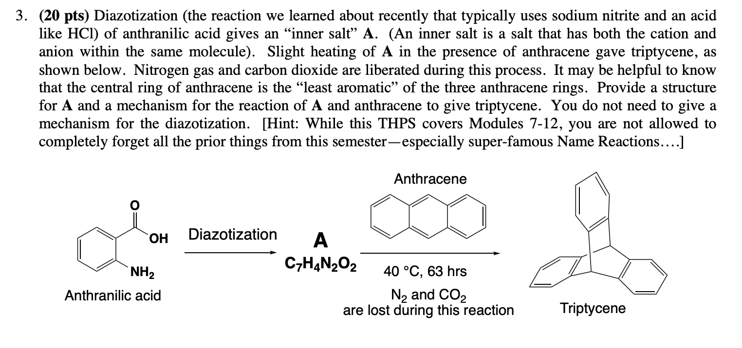 Solved Diazotization (the reaction we learned about recently | Chegg.com