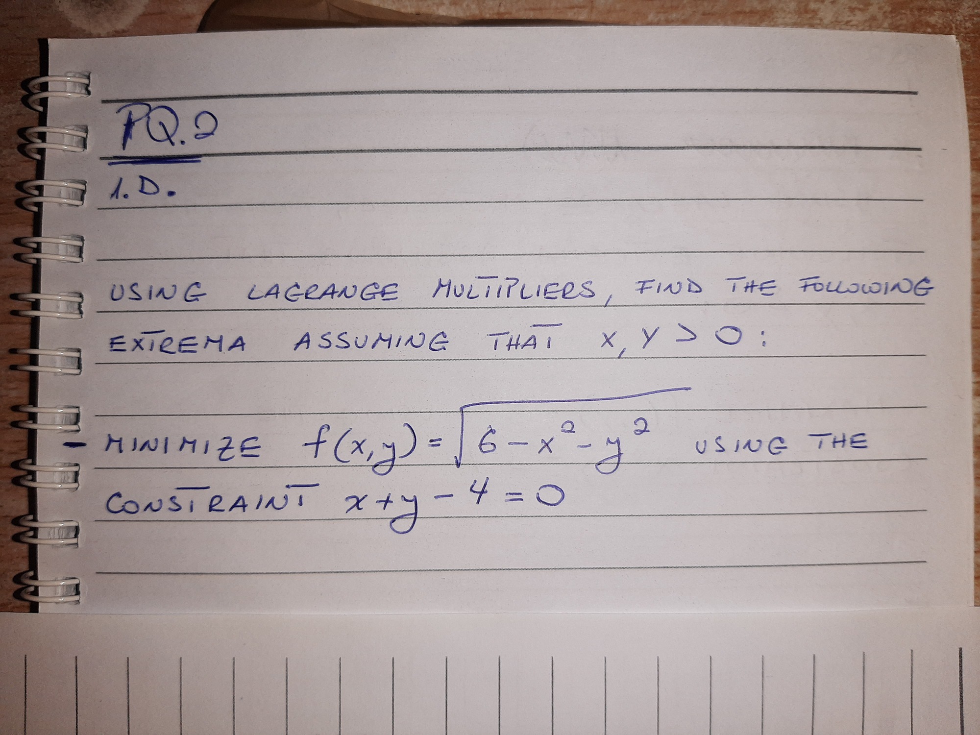 Solved USING LAGRANGE MULTiPlIERS, FIND THE FOLNWING EXTEEMA | Chegg.com Solved USING LAGRANGE MULTiPlIERS, FIND THE FOLNWING EXTEEMA | Chegg.com