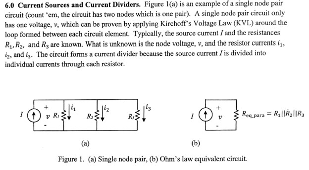 Solved 6.0 Current Sources and Current Dividers. Figure 1(a) | Chegg.com