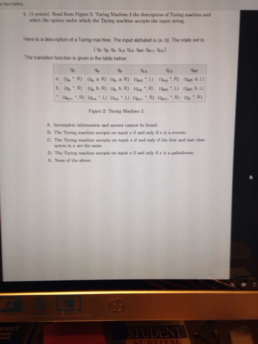 Solved 1. (4 points) The input and output alphabet for the | Chegg.com