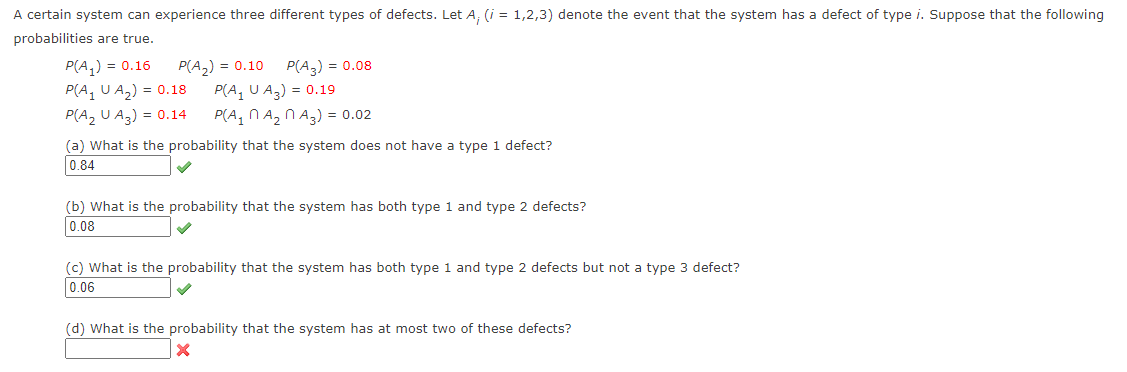 Solved A certain system can experience three different types | Chegg.com