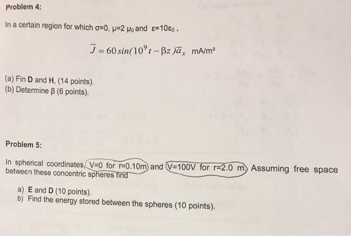 Solved In a certain region for which sigma = 0, mu = 2 mu_0 | Chegg.com
